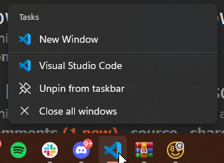 Used to be able to pin workspaces and folders to vscode on the right ...